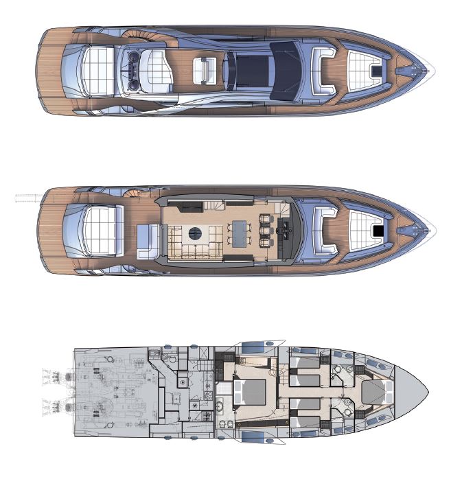 Pershing 8X: più leggero, più spazioso, più veloce grazie al carbonio